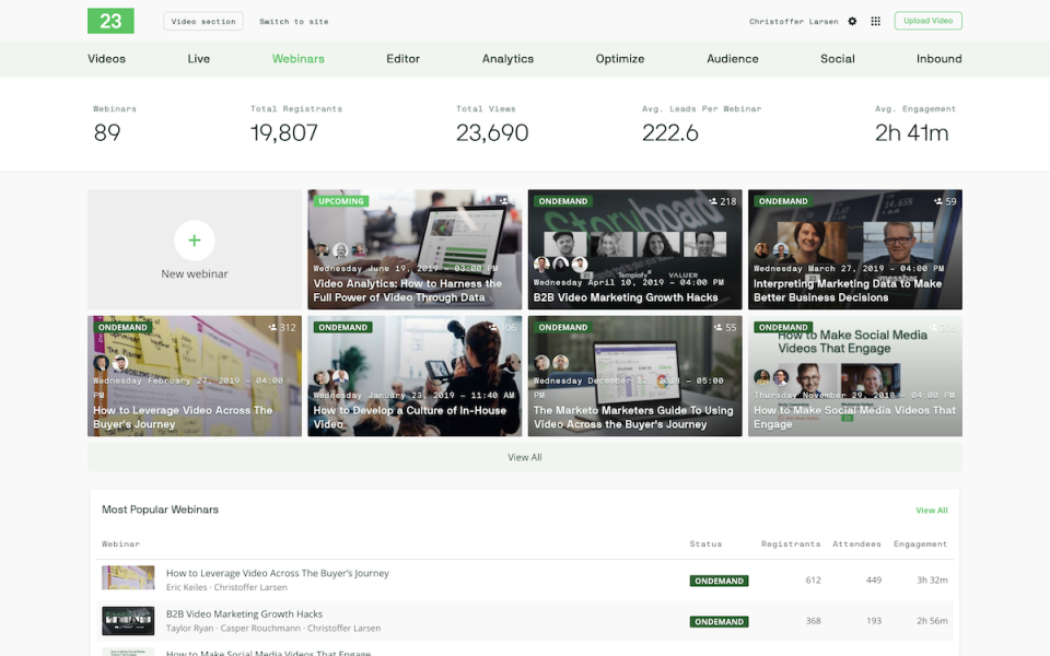 TwentyThree Webinars Software - 2023 Reviews, Pricing & Demo