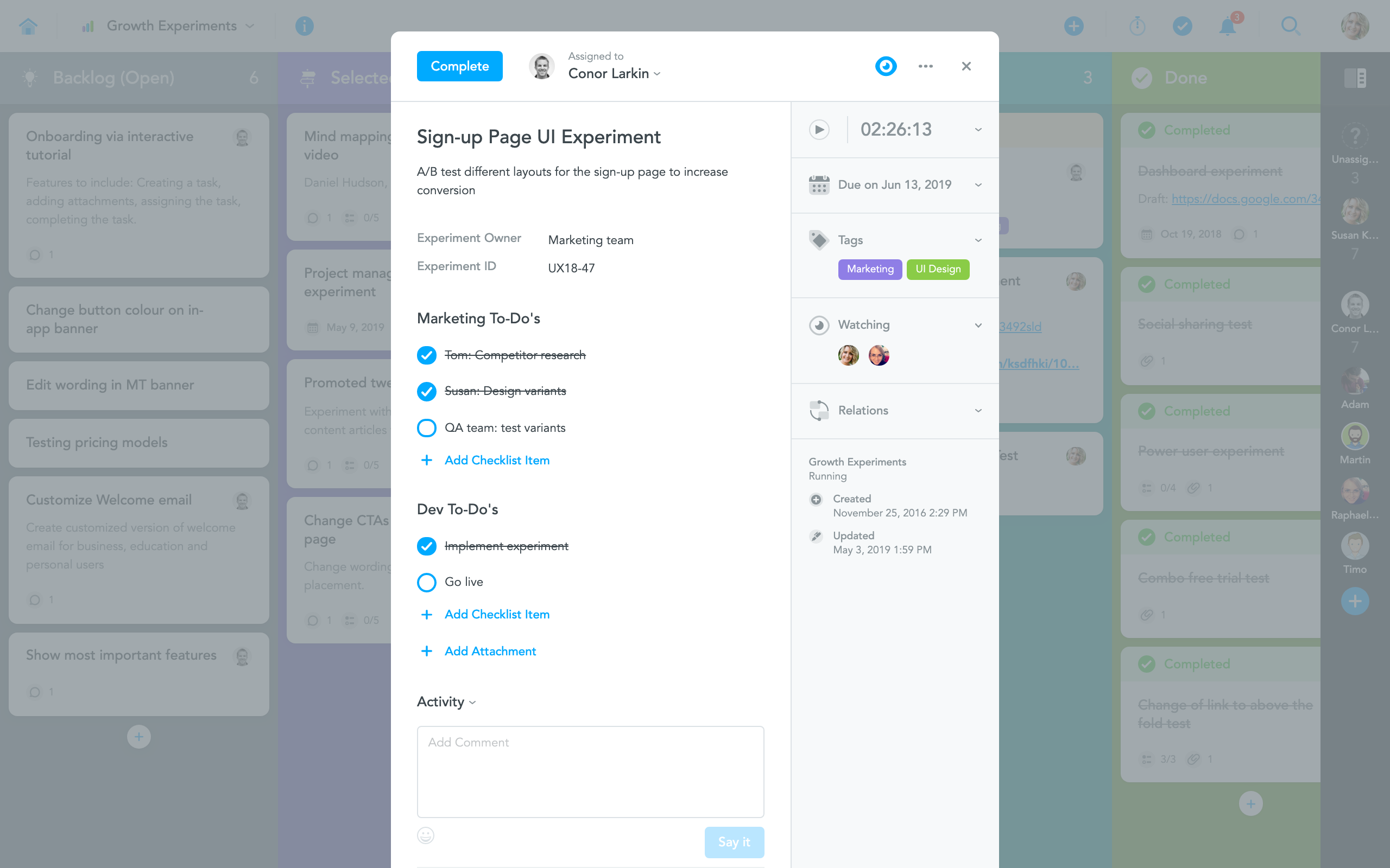 Meistertask Dashboard