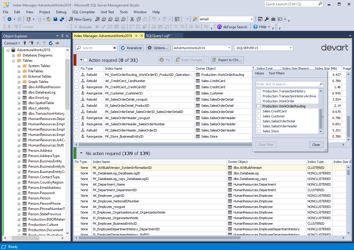 dbForge Index Manager for SQL Server Software - 2024 Reviews, Pricing & Demo