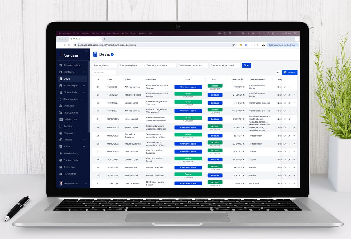 Vertuoza - Avis, notes, prix et abonnements - Capterra France 2025