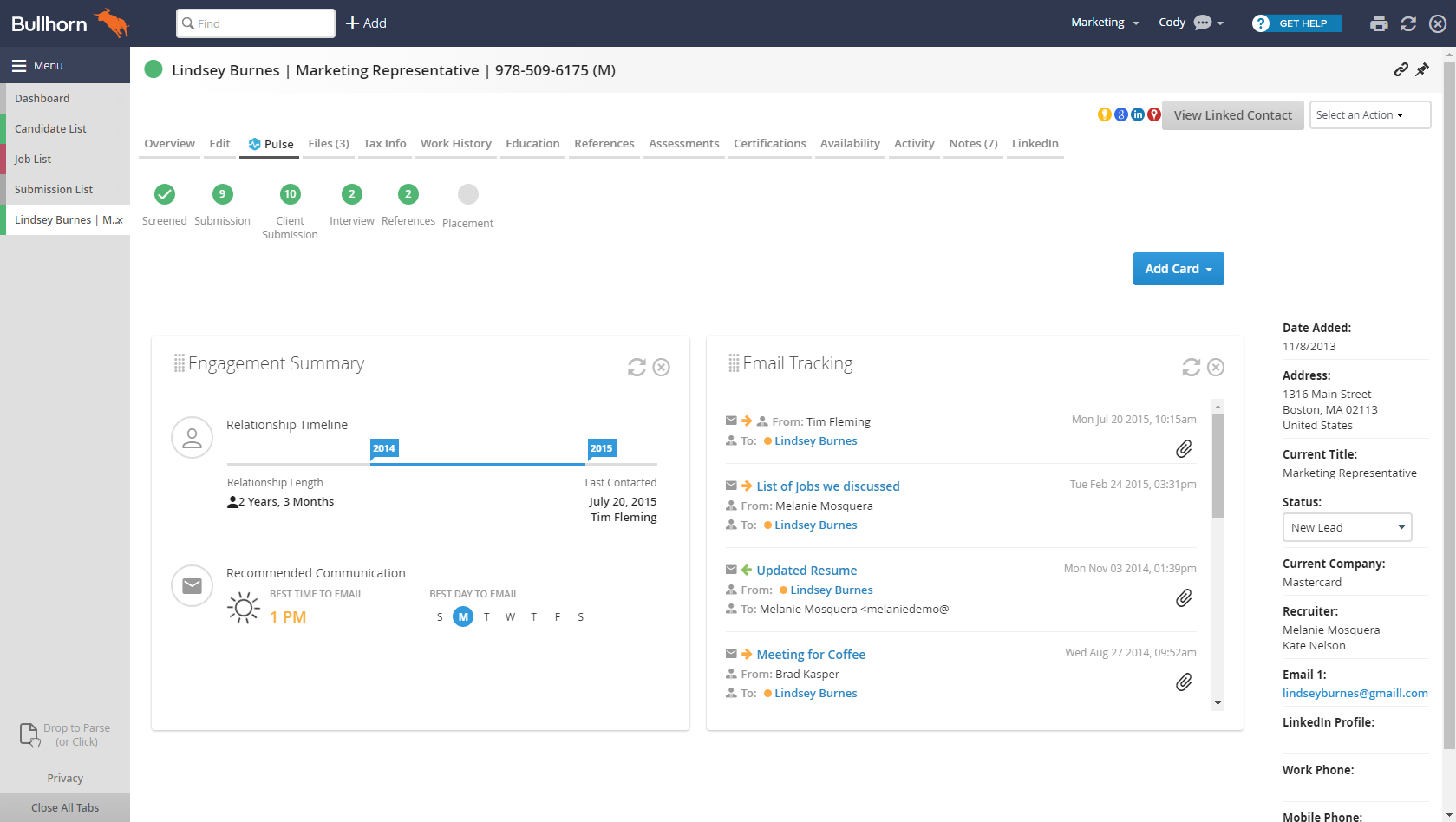 Bullhorn ATS & CRM Pricing, Features, Reviews & Alternatives | GetApp