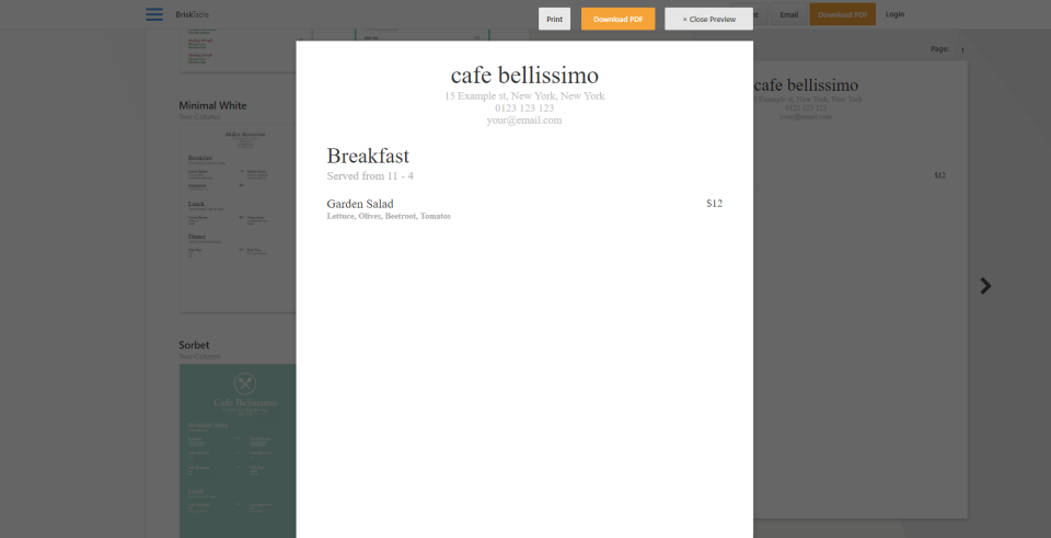 Brisk Table Menu Generator | Reviews, Pricing & Demos - SoftwareAdvice GB
