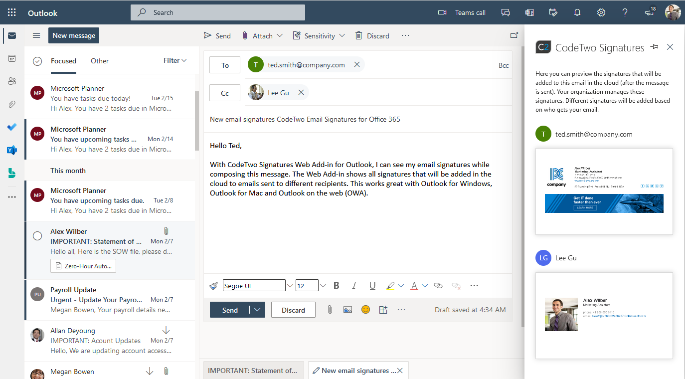CodeTwo Email Signatures 365 Software - 2024 Reviews, Pricing & Demo