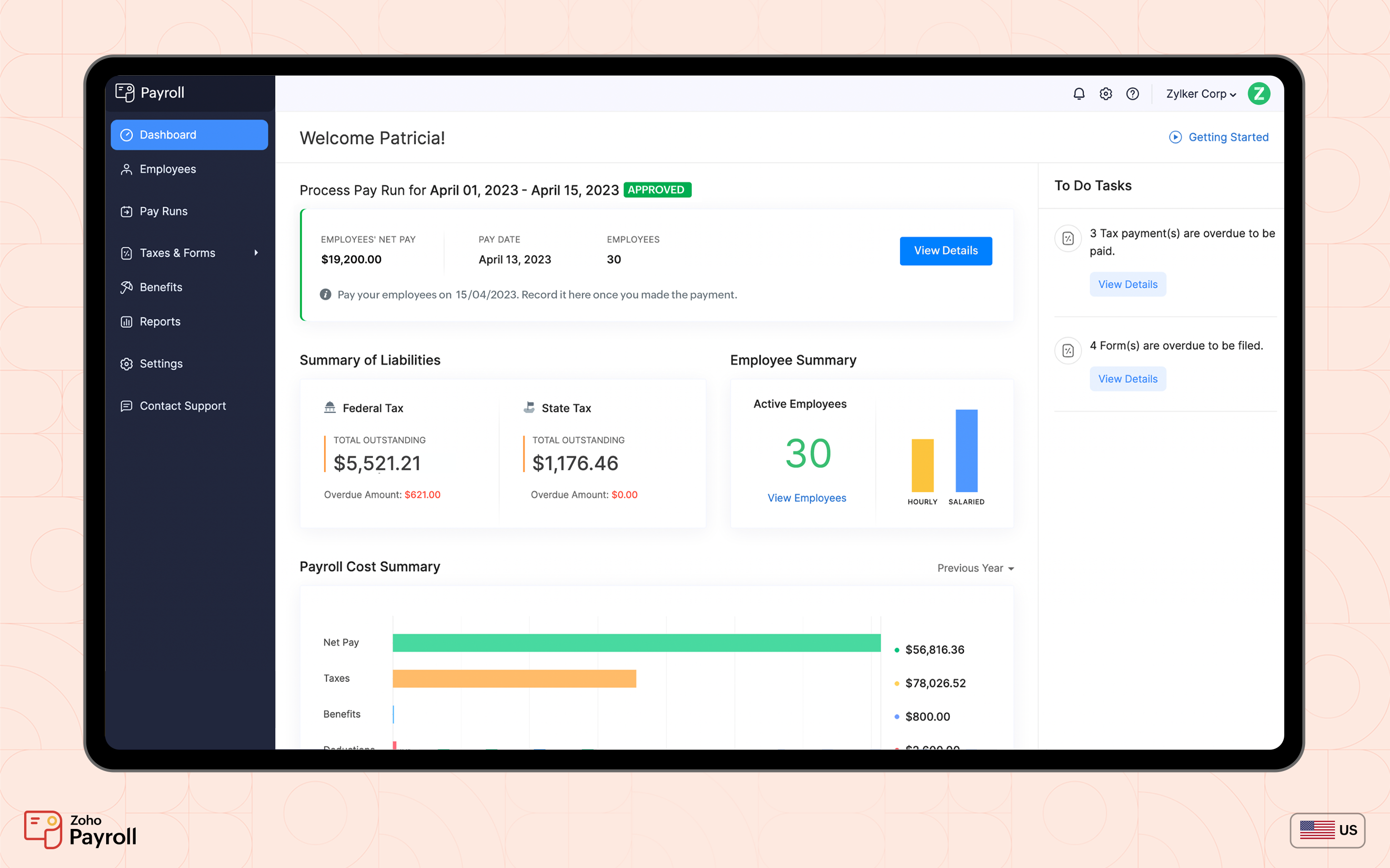 Zoho Payroll Software - 2024 Reviews, Pricing & Demo