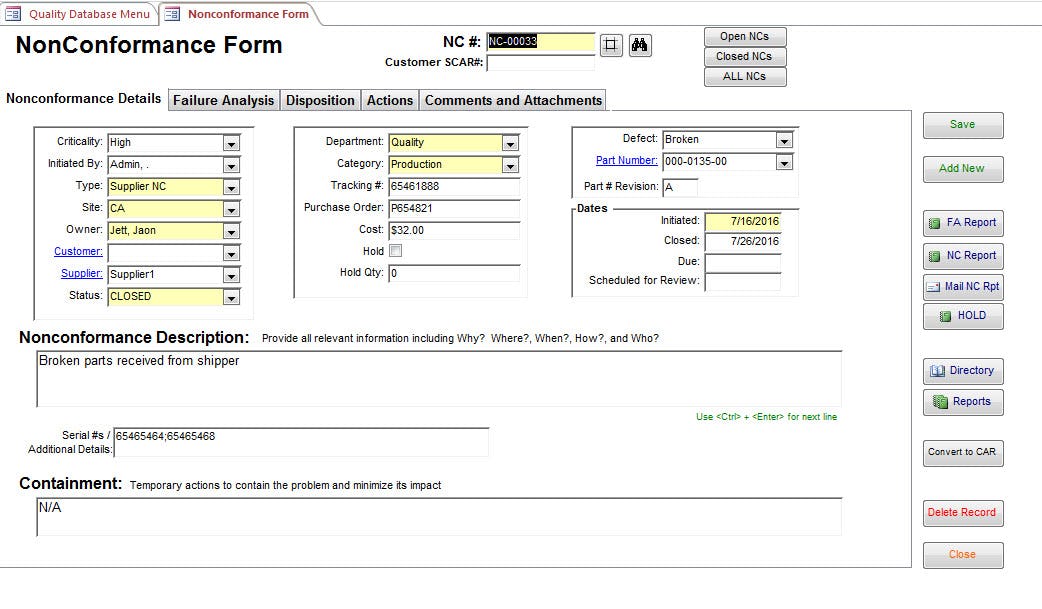 SBS Quality Database Software - 2024 Reviews, Pricing & Demo