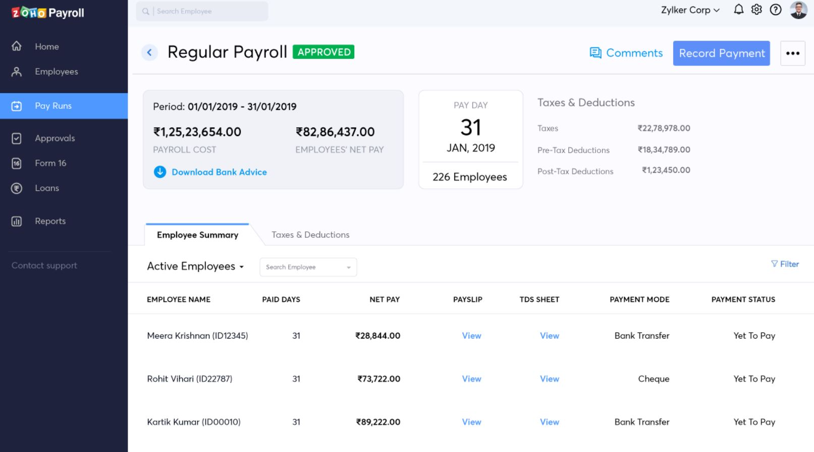 Zoho Payroll Reviews, Prices & Ratings | GetApp Canada 2023