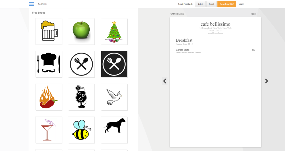 Brisk Table Menu Generator Software - 2025 Reviews, Pricing & Demo