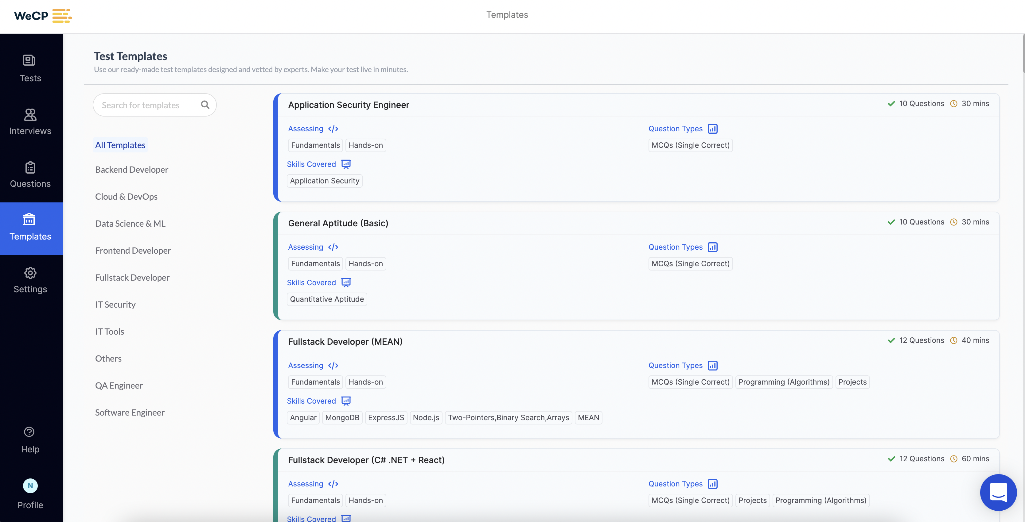 WeCP Software - 2025 Reviews, Pricing & Demo