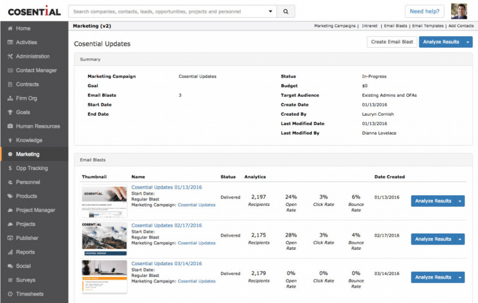 Unanet CRM by Cosential | Reviews, Pricing & Demos - SoftwareAdvice GB