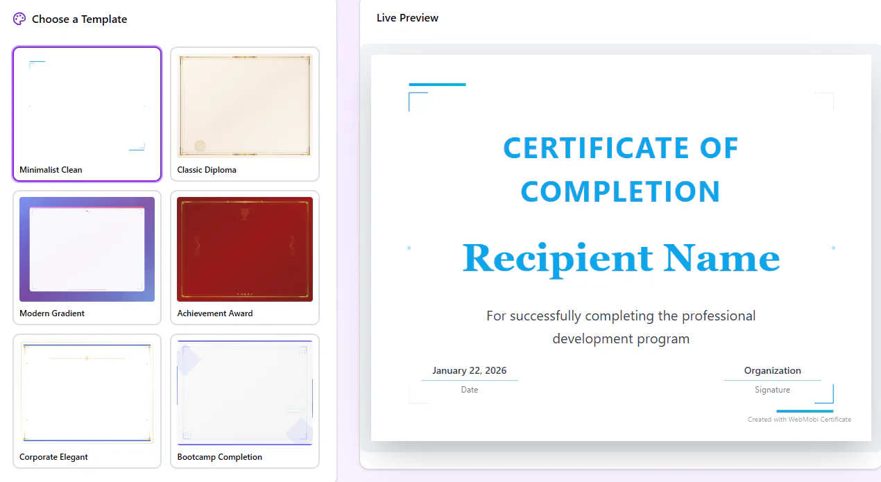WebMobi Certificates Price, Features, Reviews & Ratings - Capterra India
