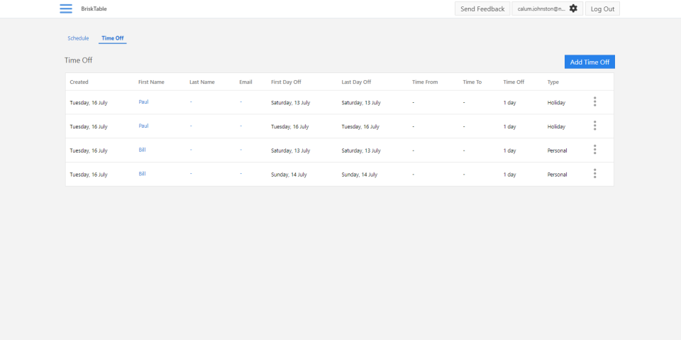 Brisk Table Employee Scheduling Reviews, Cost & Features | GetApp ...