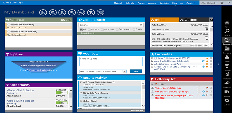 iGlobe CRM for Office 365 Pricing, Cost & Reviews - Capterra UK 2025