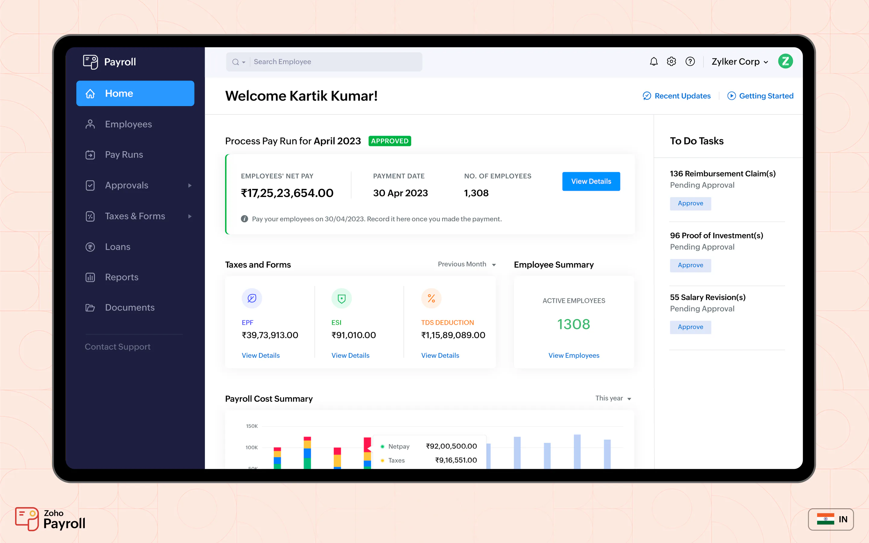 Zoho Payroll Reviews, Prices & Ratings | GetApp South Africa 2024