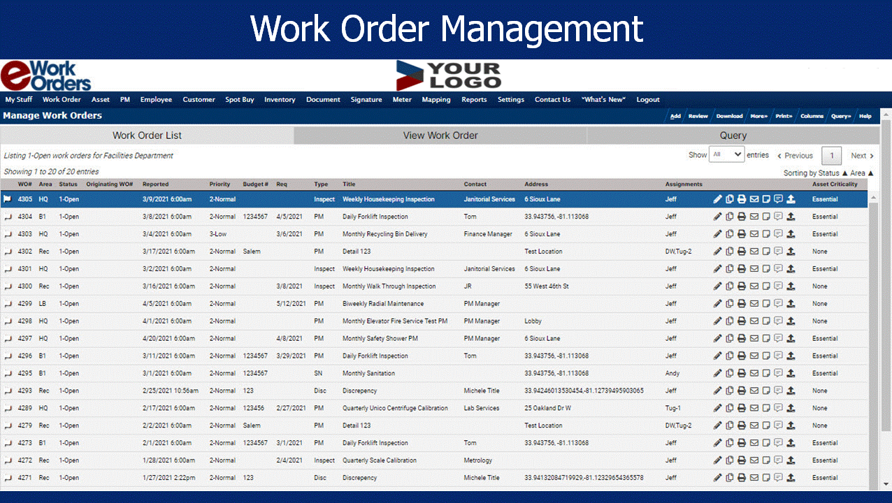 eWorkOrders CMMS Software - 2025 Reviews, Pricing & Demo