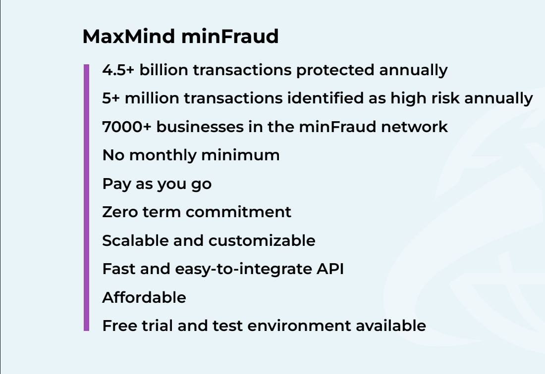 MaxMind minFraud Software - 2025 Reviews, Pricing & Demo