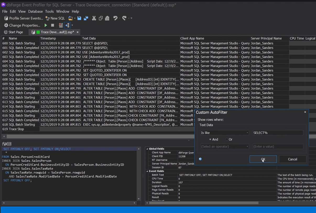 dbForge Event Profiler for SQL Server Pricing, Cost & Reviews - Capterra Singapore 2025