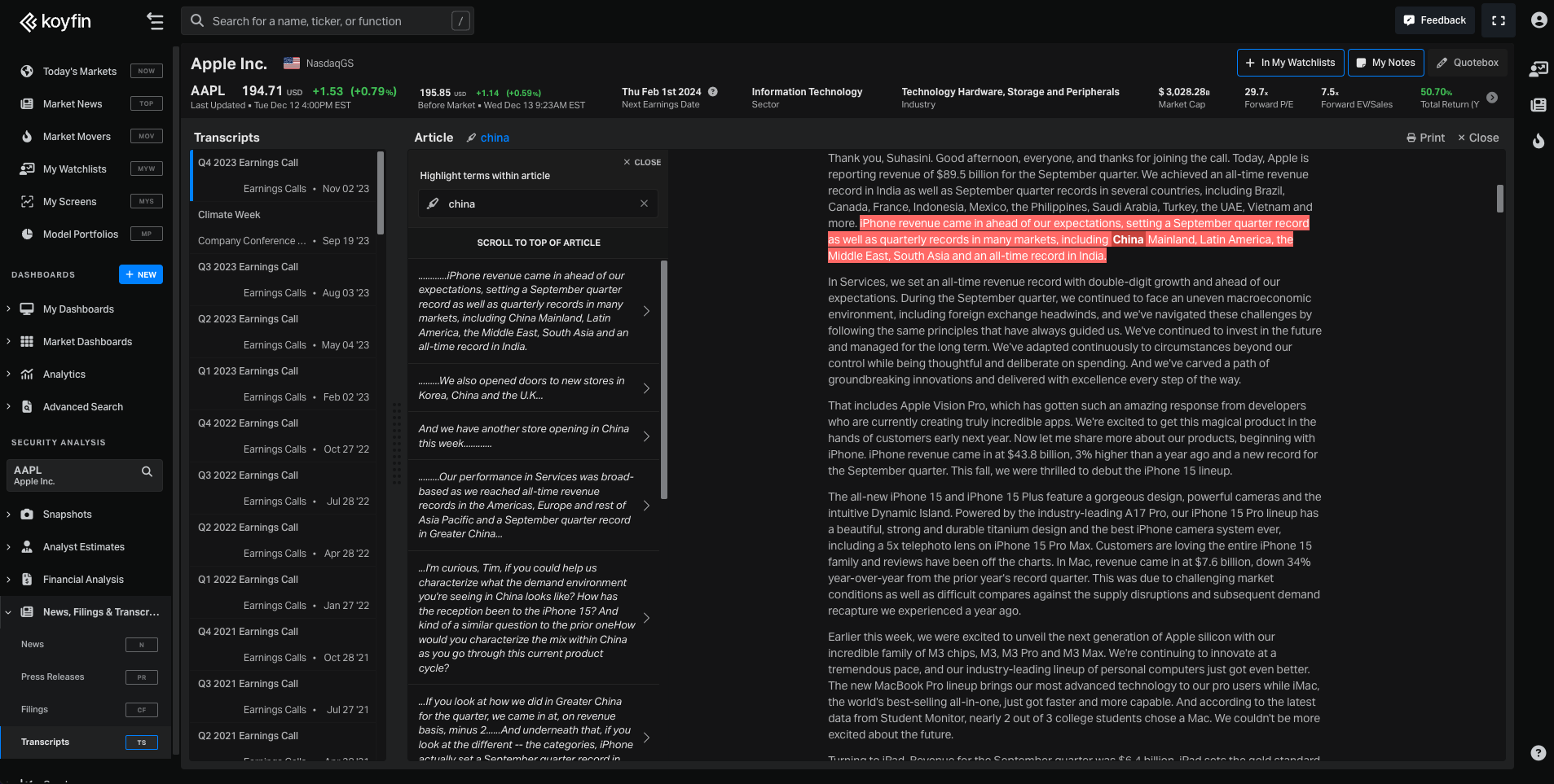 Koyfin Reviews, Cost & Features | GetApp Australia 2025