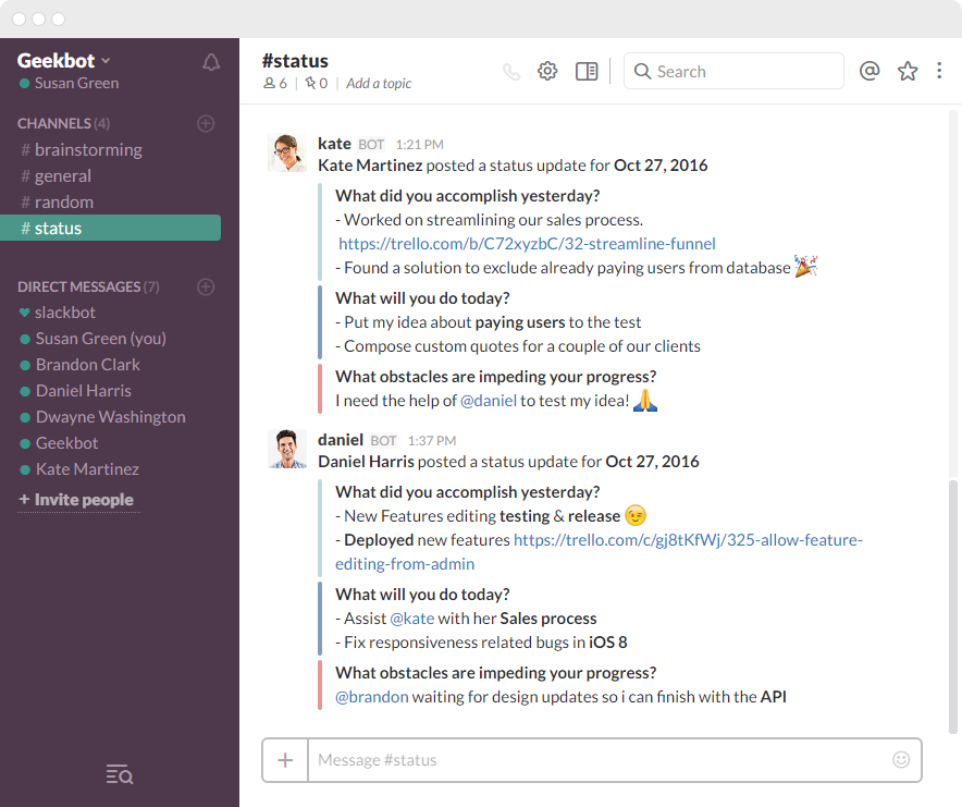 Geekbot | Reviews, Pricing & Demos - SoftwareAdvice NZ